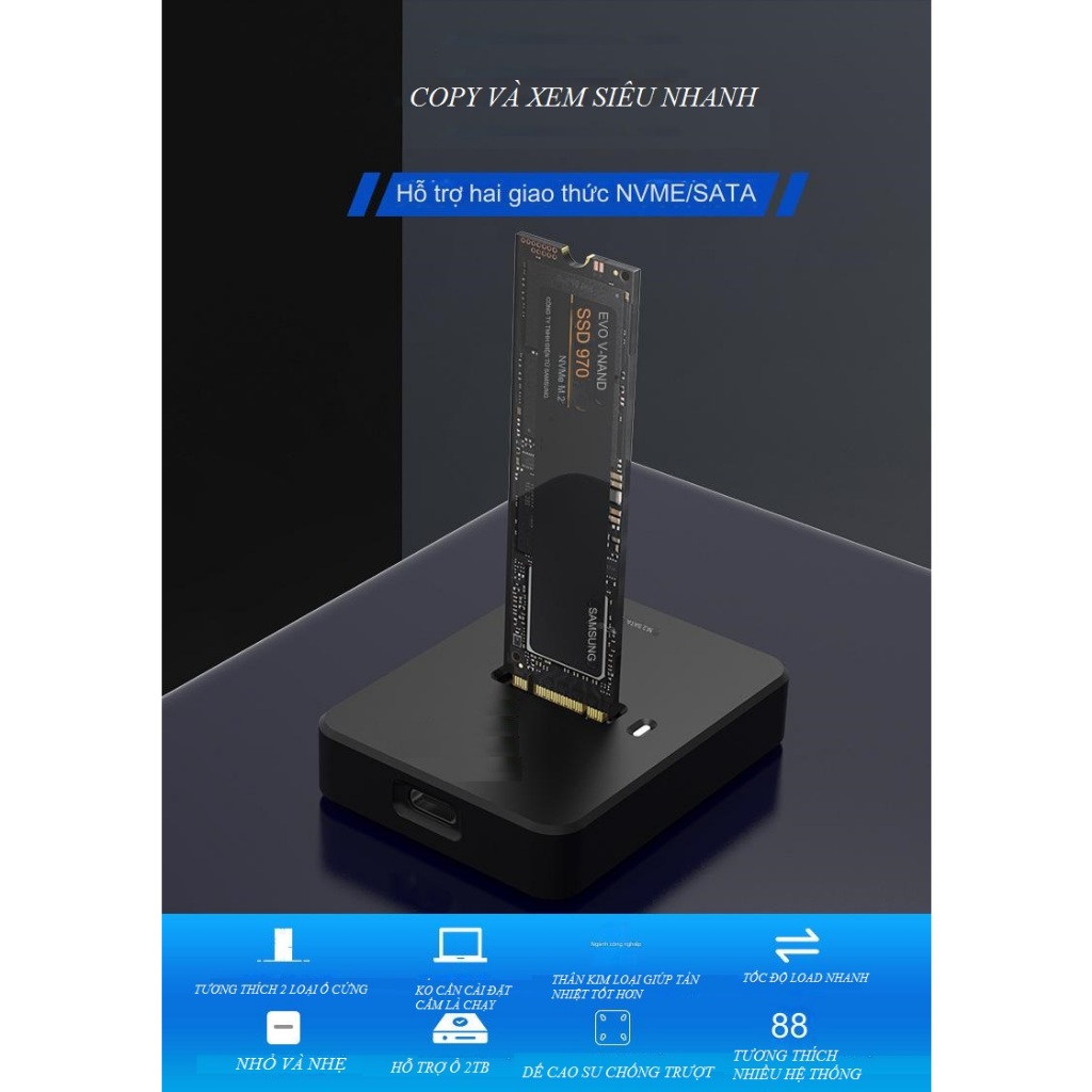 Dock ổ cứng M2 NVME Sata Blueendless hàng tốt | Shopee Việt Nam