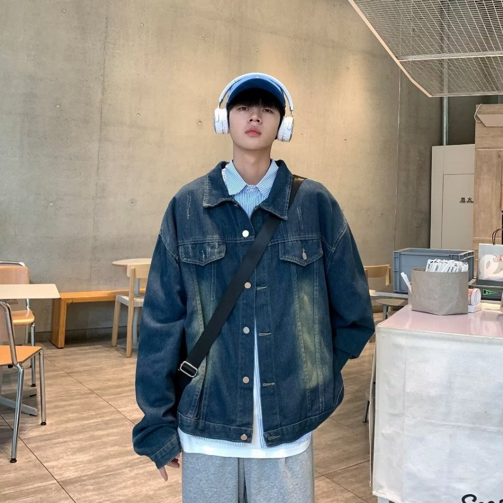 Áo Khoác jean nam trơn cúc cài Unisex nam nữ Form Rộng FABUMAN,áo khoác ...