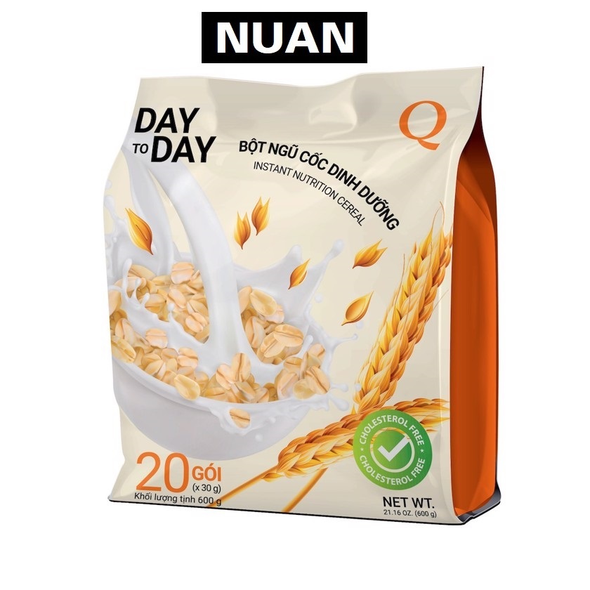 Bột ngũ cốc dinh dưỡng day to day trần quang NUAN bịch 600g (20 gói x 30g) | Shopee Việt Nam