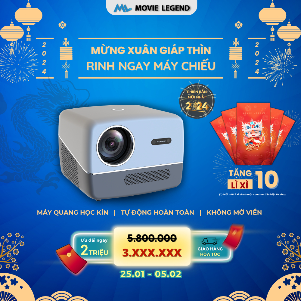 Máy Chiếu Mini Movie Legend Q10 PRO Full HD | Máy Quang Học Kín | Chống ...