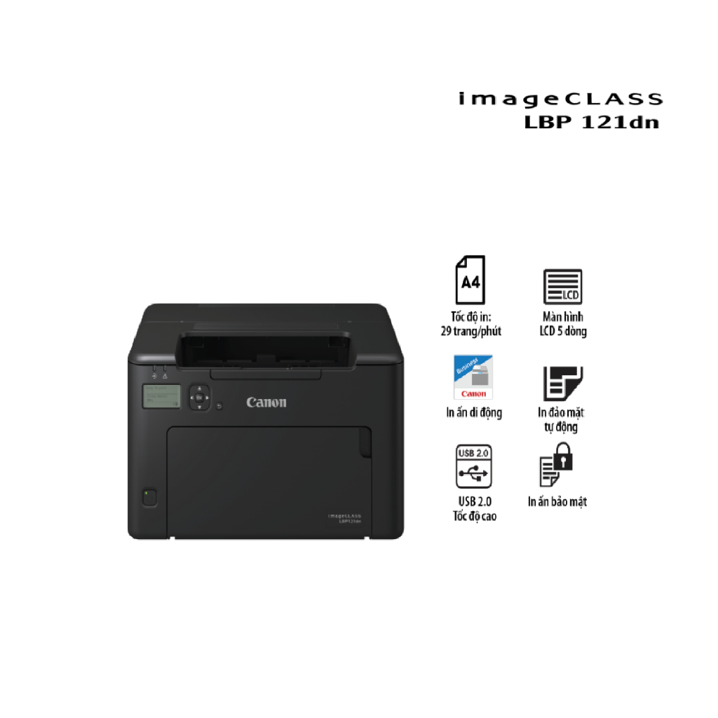 Máy in laser Canon LBP121dn (in A4, 2 mặt tự động, network) Hàng chính ...