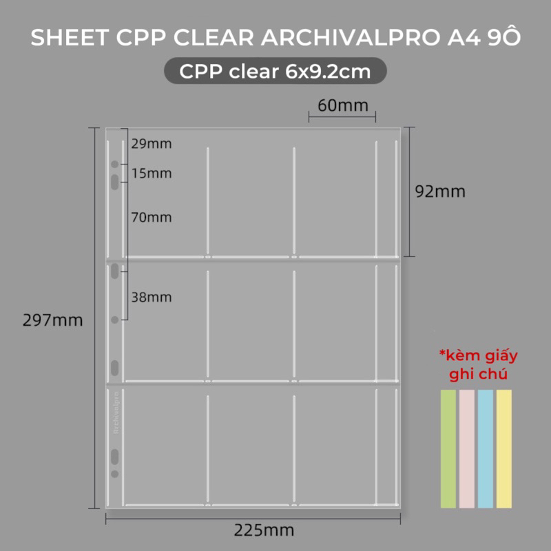 [cÓ SẴn] Sheet Cpp Trong SuỐt Archivalpro DÀnh Cho Binder CÒng A5 A4
