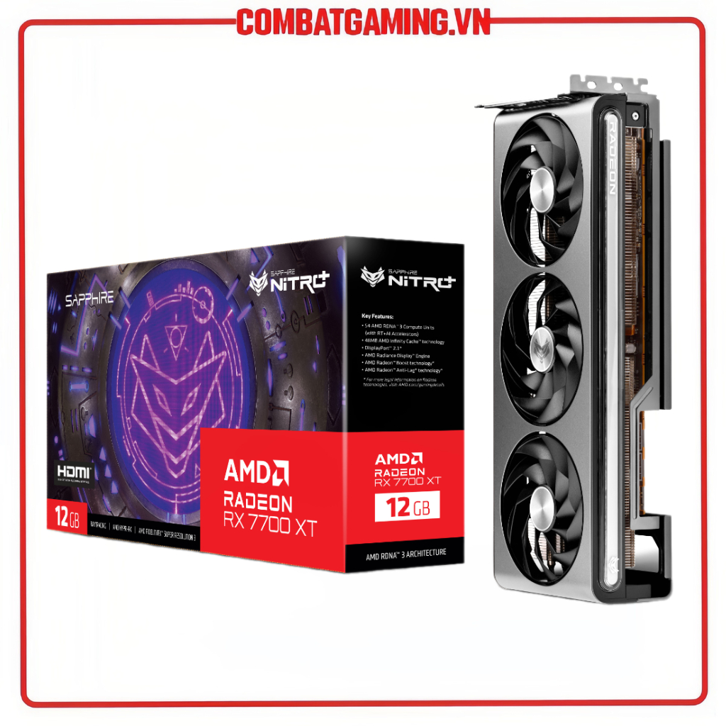 VGA Card Màn Hình SAPPHIRE NITRO+ Radeon RX 7700 XT 12GB & 7800 XT 16GB ...