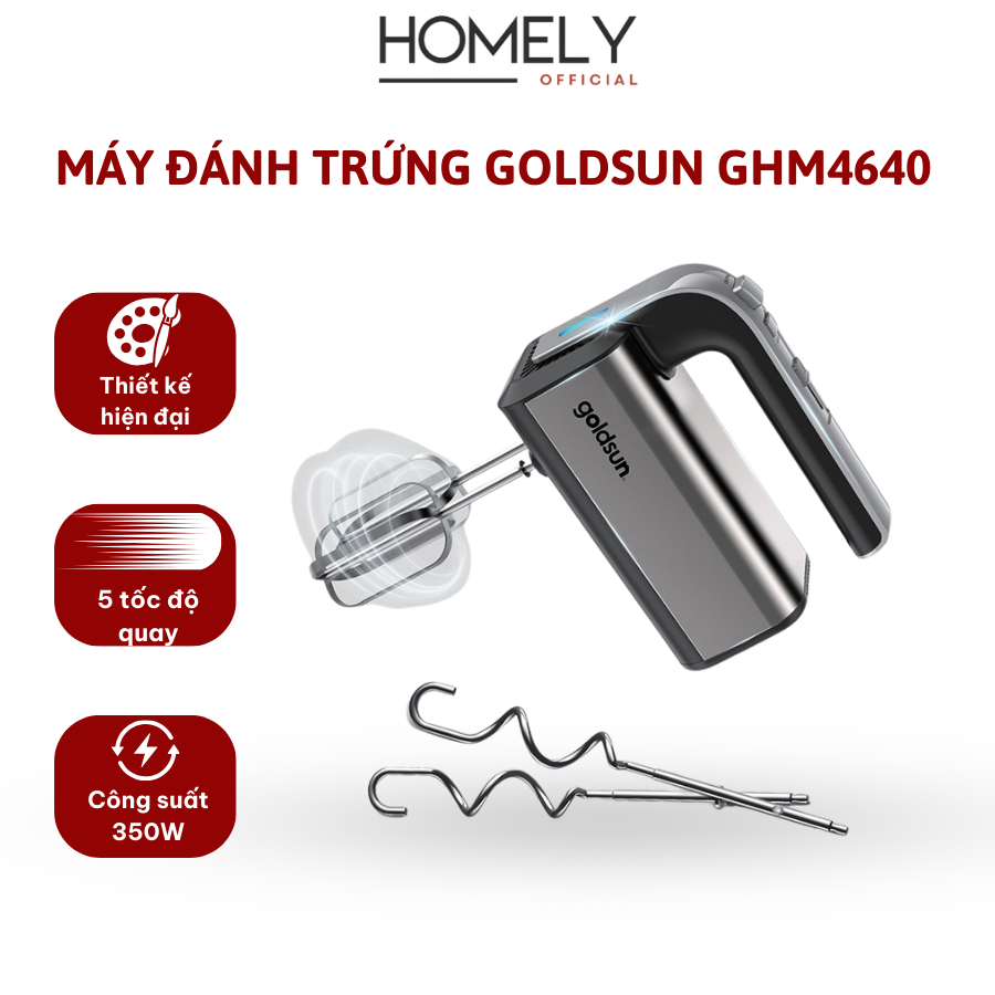 Máy đánh trứng Goldsun GHM4640, công suất 350W, 5 tốc độ quay, đánh trứng, trộn bột | Shopee ...