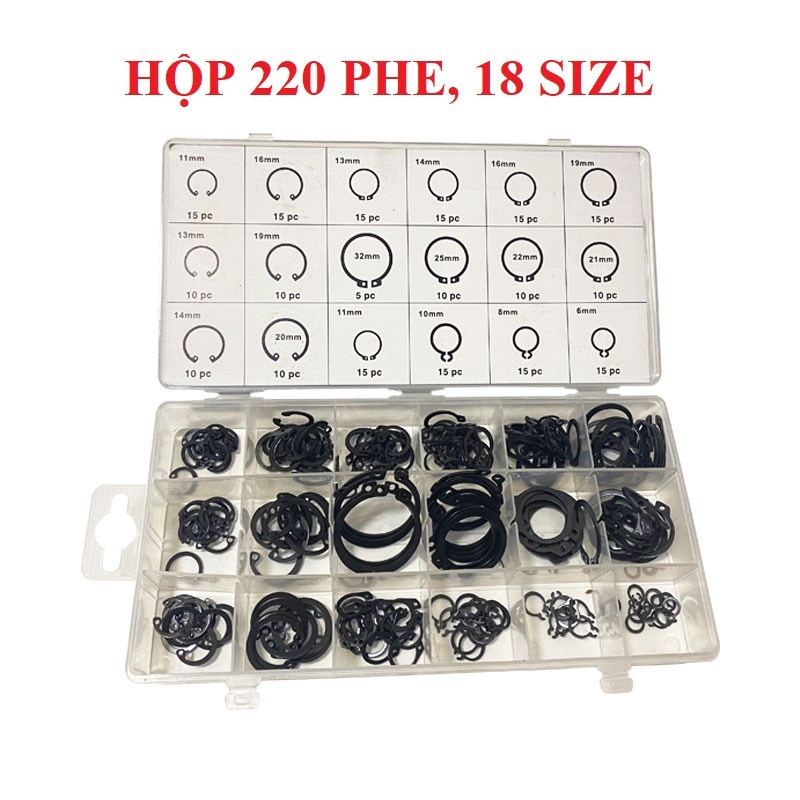 Hộp 200 psc, Phanh trục vòng lò xo vòng phe phe gài trục vòng chặn ...