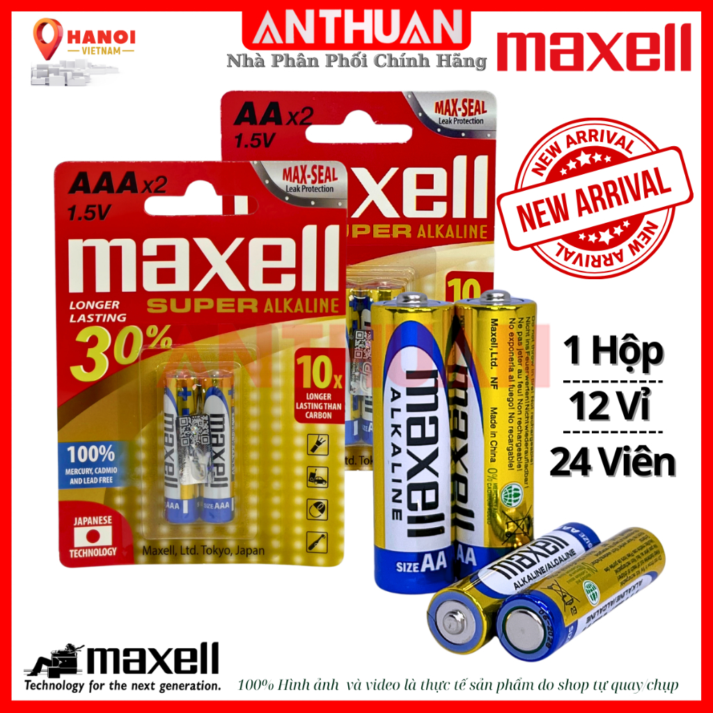 [Hộp 24 viên] Pin AA - AAA Maxell Super Alkaline LR6 - LR03 Pin Tiểu ...