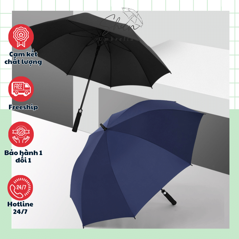 Ô dù che mưa nắng cầm tay cán dài 10 nan 27 inch nhiều màu lựa chọn ...
