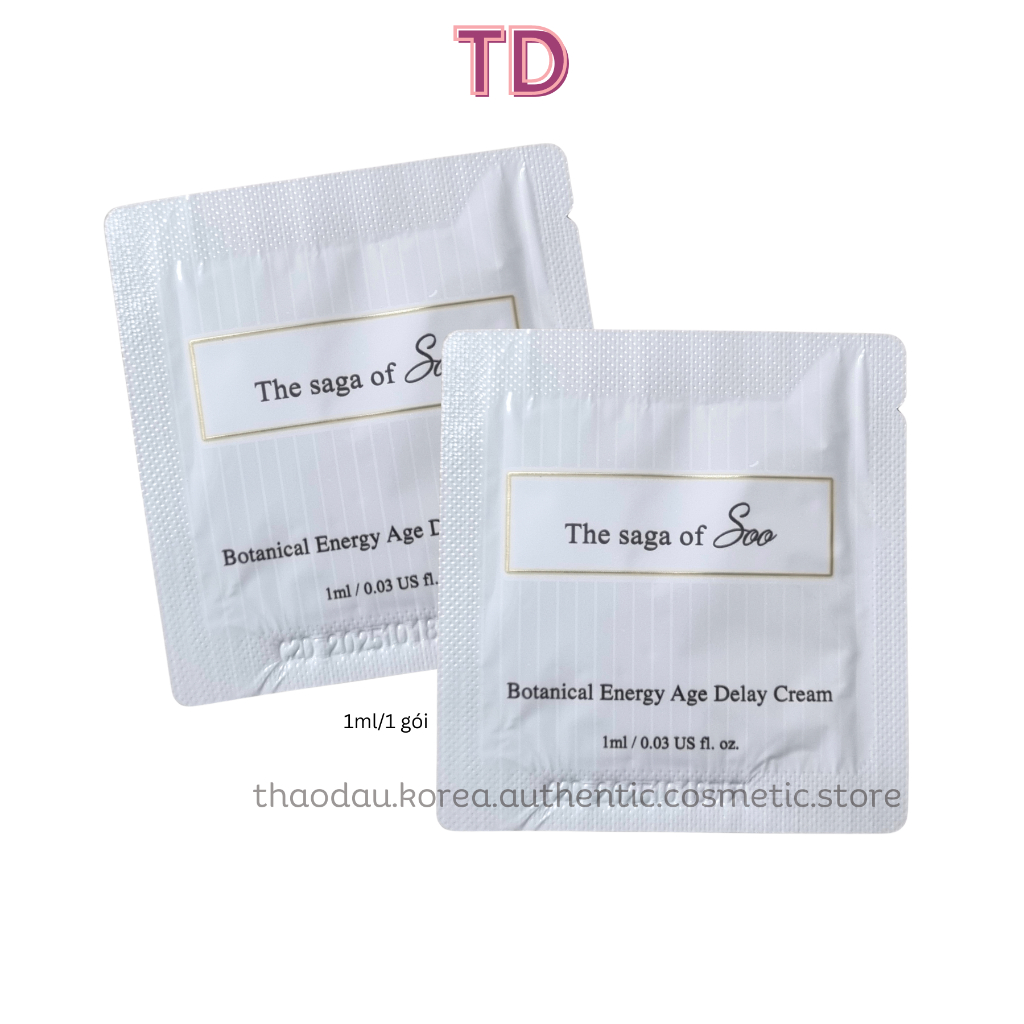 THE SAGA OF SOO Botanical Energy Age Delay Cream 1ML Antioxidant Korean ...