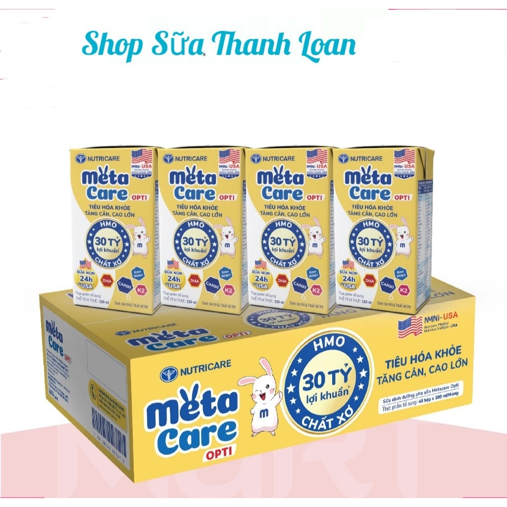 [HSD T11-2025] [Mẫu Mới] Thùng 48 Hộp Sữa Nước Nutricare Metacare Opti 110ml. | Shopee Việt Nam