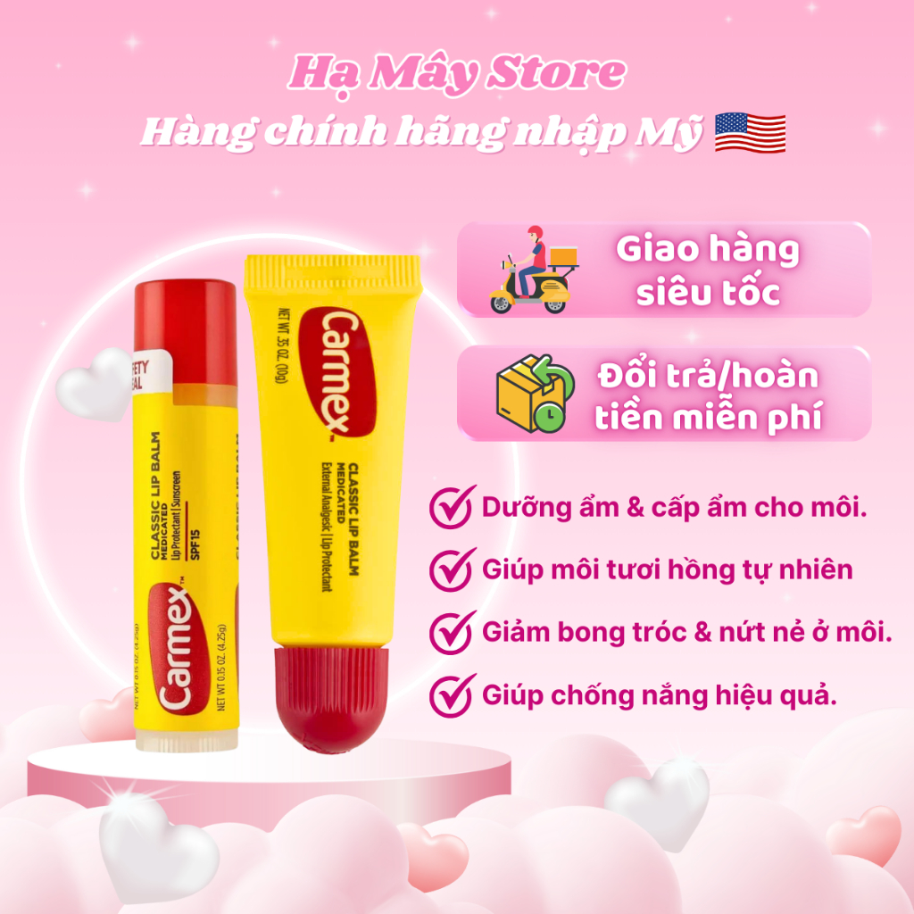 [HÀNG CHÍNH HÃNG MỸ] Son Dưỡng Môi Carmex Dạng Thỏi Không Mùi SPF15 Chống Nắng - Siêu Cấp Ẩm ...