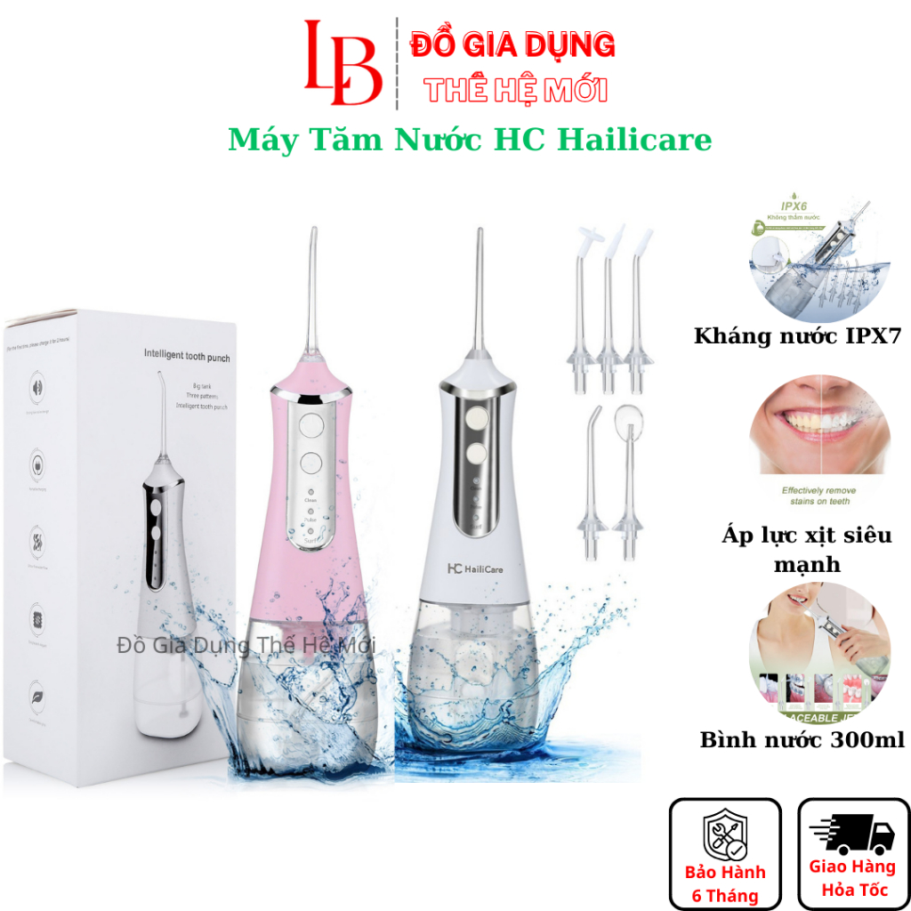 Máy tăm nước HC HailiCare L-10 300ml, Máy tăm nước xịt siêu mạnh công nghệ Đức vệ sinh răng ...