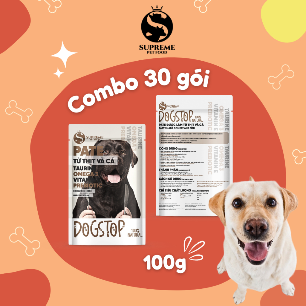 Combo Pate CHO CHÓ 30 gói mix vị, mỗi gói 100 gram | Shopee Việt Nam