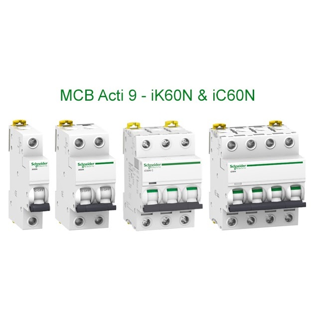 [Hàng sẵn kho] Aptomat Cầu dao tự động MCB 2P, 50A, 6KA, 230V, C curve Schneider Acti9 IK60N ...