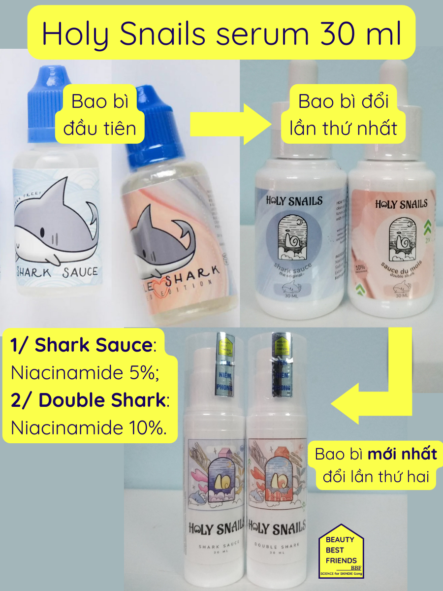 Serum giảm thâm, sáng da Holy Snails Double Shark 10% Niacinamide ...