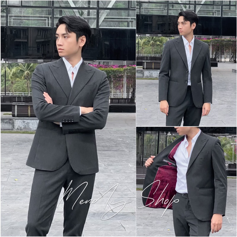 Bộ suit vest nam cao cấp chất liệu cotton amos Mendy shop | Shopee Việt Nam