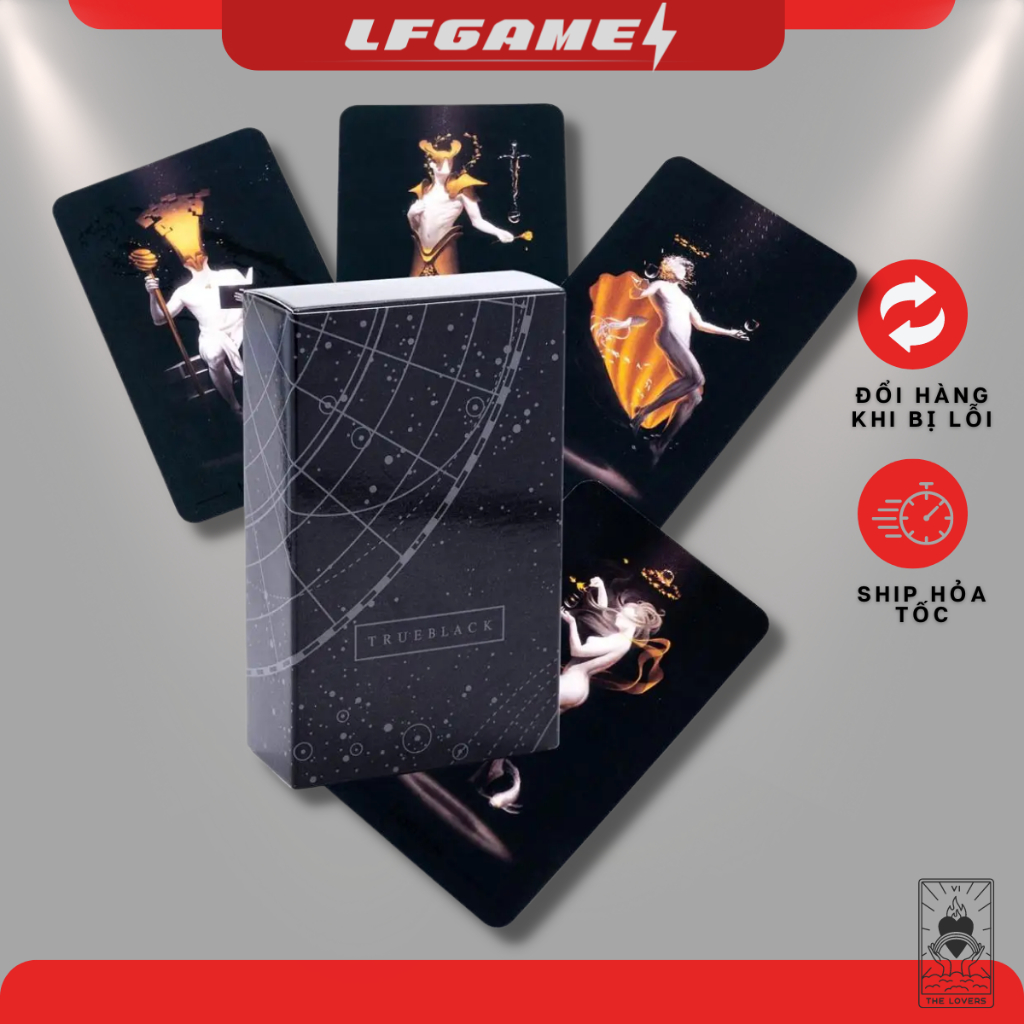 Bộ Bài Bói Bài TAROT TRUE BLACK size tiêu chuẩn phiên bản tiếng Anh ...