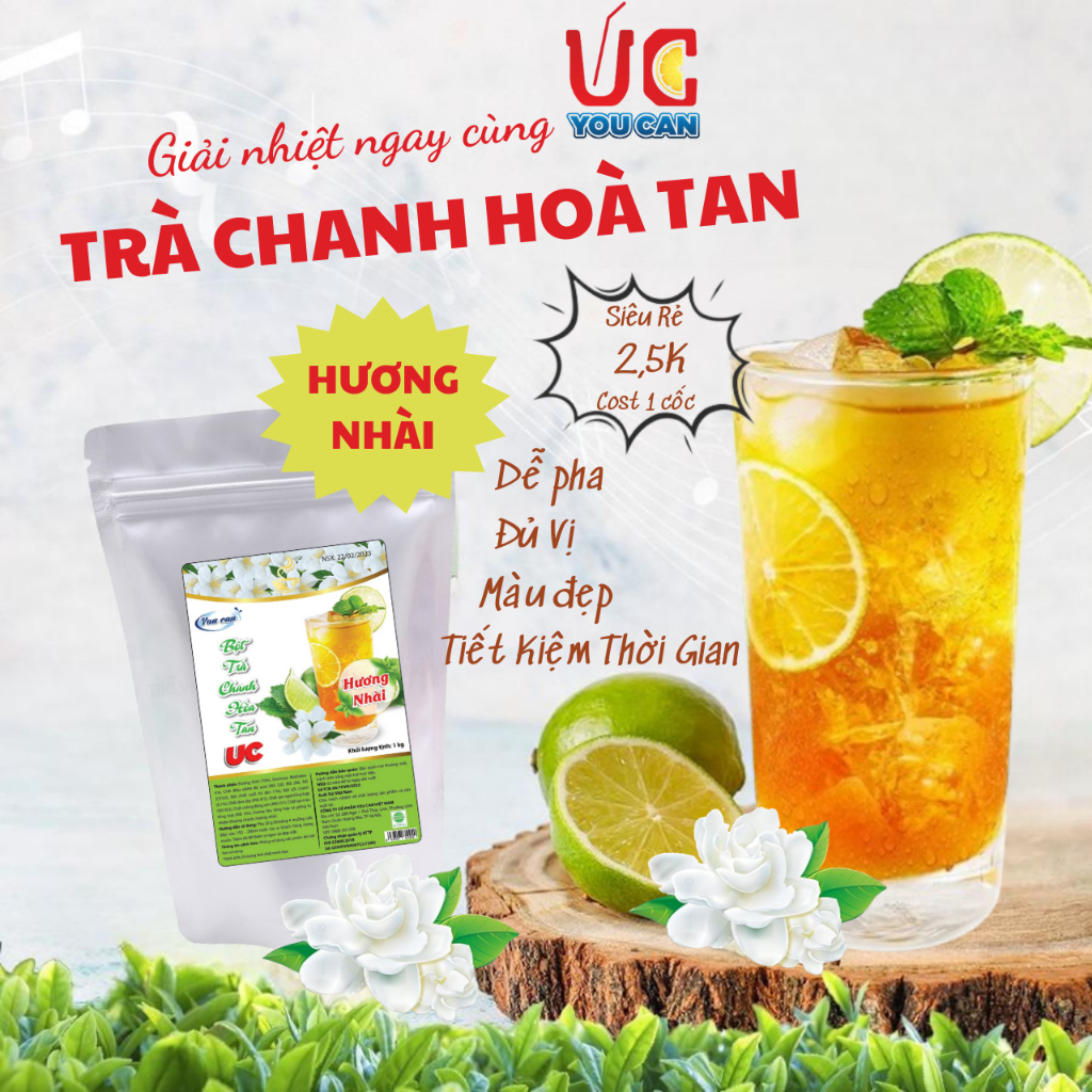 1Kg Pha 50Cốc Trà Chanh Hòa Tan UC Hương Nhài, Thơm Ngon, Chuẩn Vị,Dễ ...