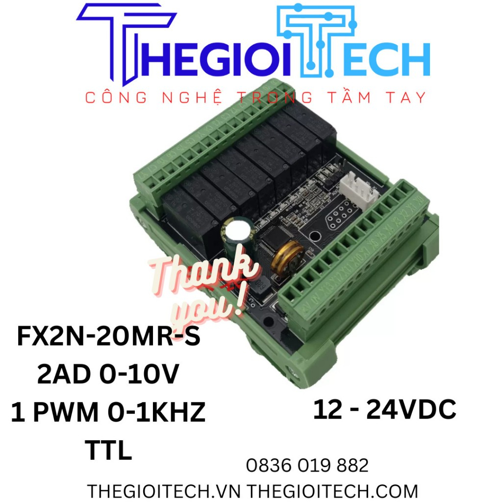 TH Bo Lập trình PLC Mitsubishi FX3U FX1N FX2N 20MR 20MT 14MR 14MT 10MR 10MT 6MR 6MT WS2N JL1N ...
