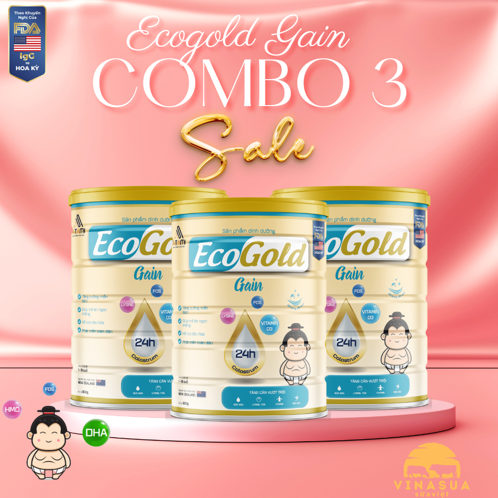 Sữa bột EcoGold Gain giúp bé tăng cường sức đề kháng, phục hồi tái tạo ...