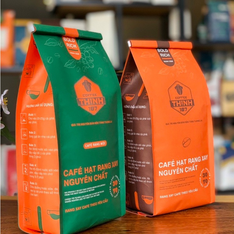 Cafe nguyên chất mix chuẩn vị_thịnh187coffee gói 500gr nguyên hạt vị ...