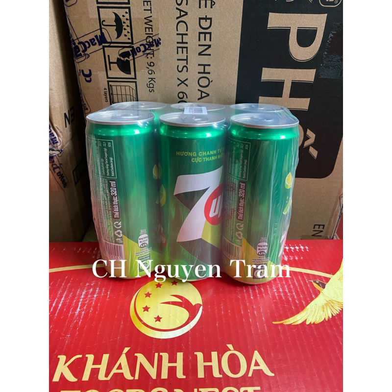 Lốc 6 lon nước ngọt 7up 320ml( gói kỹ) | Shopee Việt Nam