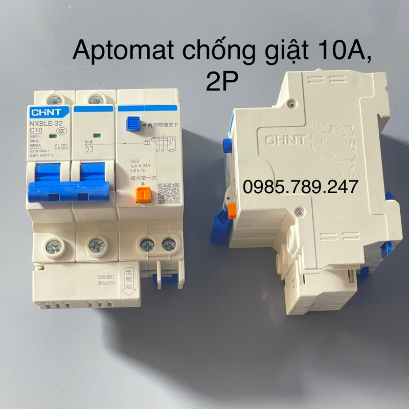 [Chính hãng 100%] Aptomat chống giật Chint 2P, 10A, 16A, 20A, 25A, 32A, 40A, 50A, 63A, Aptomat ...