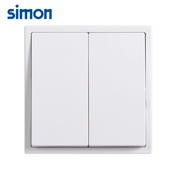 Module công tắc đôi, 1 chiều lắp đế chuẩn vuông simon i7 701021 (Trắng ...