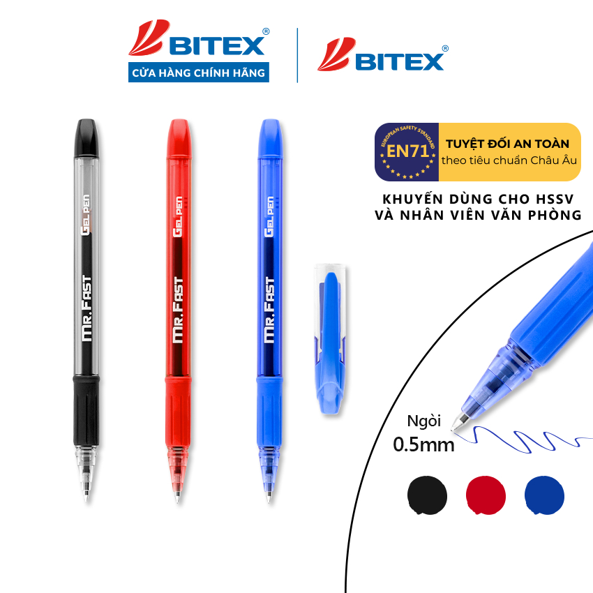 Bút Gel Bitex G24 mực xanh, đỏ, đen | Shopee Việt Nam