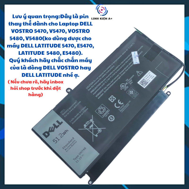 Pin Dell Vostro 5460 V5460 5470 V5470 5480 V5480 5560 V5560 VH748 ZIN ...