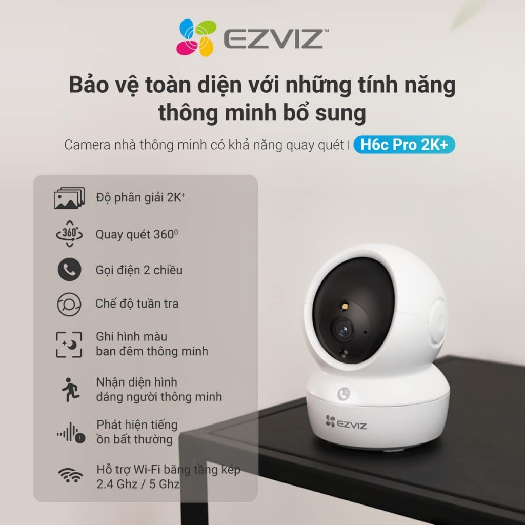 CAMERA WIFI EZVIZ CS-H6C PRO 2K+ ( 4MP,W1) | Shopee Việt Nam