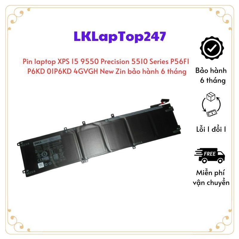 Pin laptop Dell XPS 15 9550 Precision 5510 Series P56F1 P6KD 01P6KD ...
