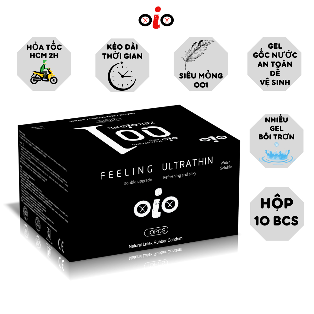 Bao cao su siêu mỏng 001 OiO có gai kéo dài thời gian bcs nhiều gel bôi ...