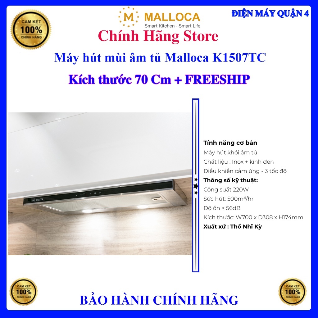 [Malloca K1507TC] Máy hút mùi âm tủ Malloca K1507 TC - Hàng chính hãng ...