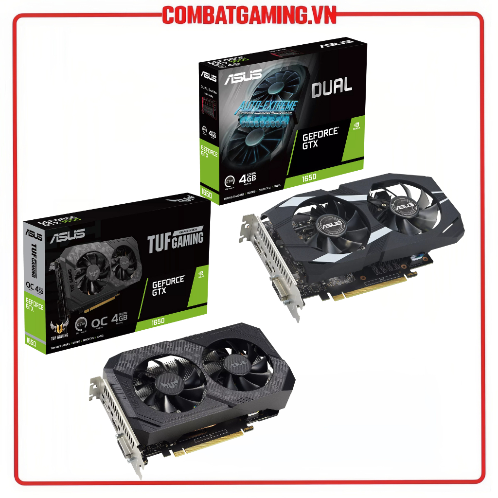 VGA Card Màn Hình Asus Dual GeForce GTX 1650 EVO & TUF Gaming GeForce GTX 1650 V2 OC Edition 4GB ...
