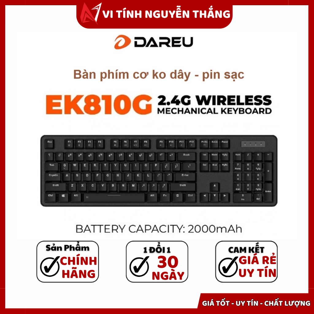 BÀN PHÍM CƠ KHÔNG DÂY DAREU EK810G WIRELESS (BLUE SWITCH) | Shopee Việt Nam