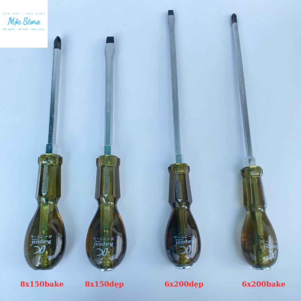 Bộ 4 cây Tua vít đóng , 2 cây dẹp , 2 cây bake - Size ( 6x200mm ...