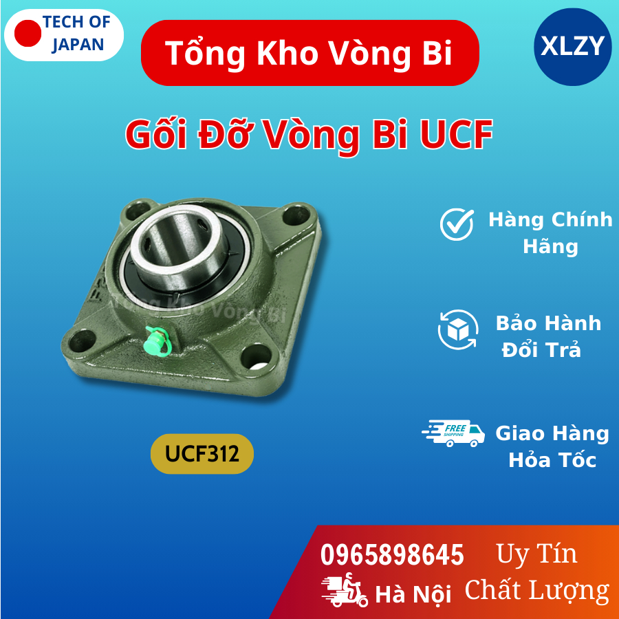 Gối đỡ vòng bi UCF 312 - Trục 60mm Ổ đỡ bạc đạn xlzy UCF 311 - vongbibacdantongkho | Shopee Việt Nam