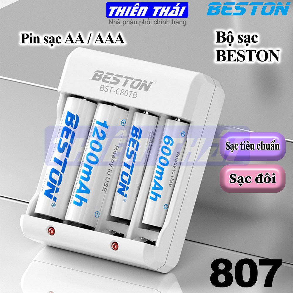 pin sạc BESTON,bộ sạc BESTON BST-C807B,pin sạc AA3300mAh,AAA1300mAh,1 ...