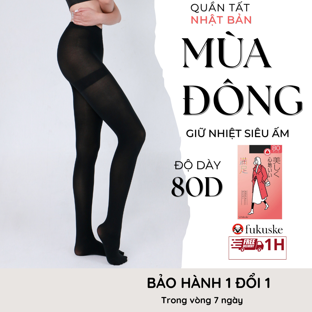 Quần tất nữ Nhật Bản Fukuske độ dày 80D thoải mái giữ nhiệt giữ ấm thoải mái thích hợp dùng mùa ...