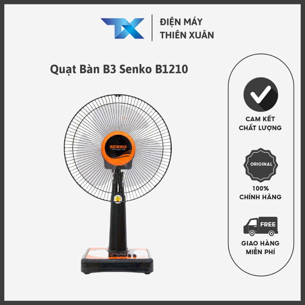 Quạt bàn B3 Senko cổ điển đế vuông B1210 - Được chọn màu - Hàng chính ...