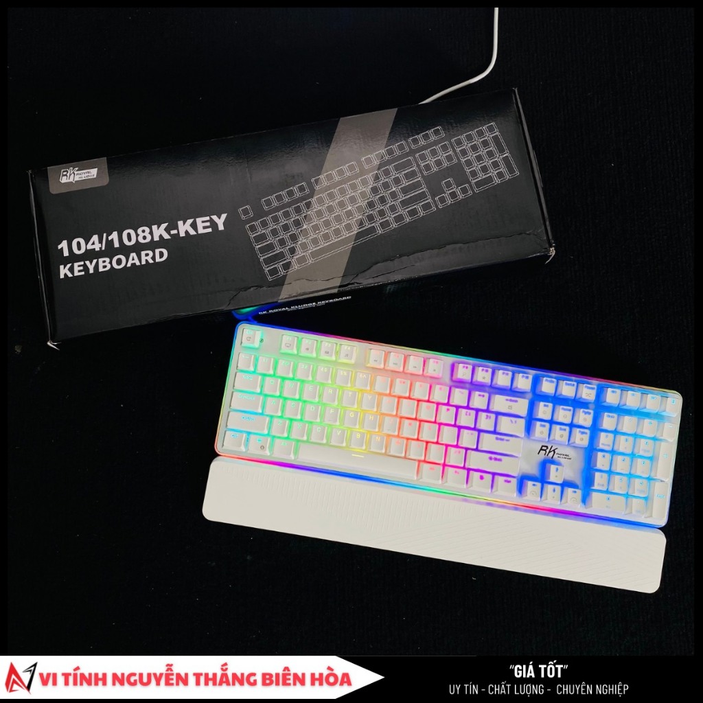 BÀN PHÍM CƠ ROYAL KLUDGE RK918 LED RGB CÓ KÊ TAY | Shopee Việt Nam