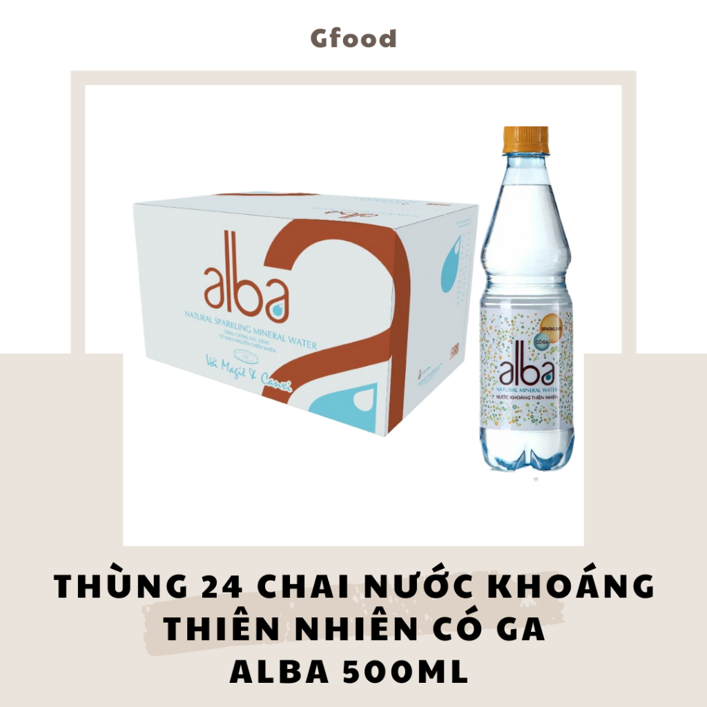 [THÙNG 24 CHAI] Alba Nước Khoáng Thiên Nhiên Có Ga 500ml | Shopee Việt Nam