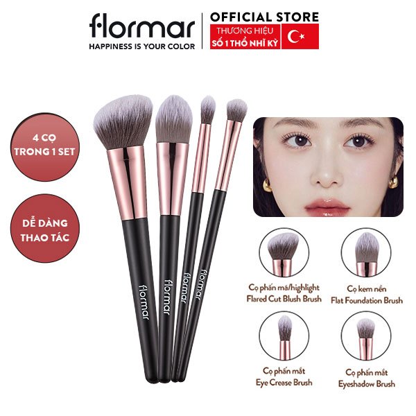 Bộ 4 Cọ Trang Điểm Cao Cấp FLORMAR Makeup Brush Set | Shopee Việt Nam