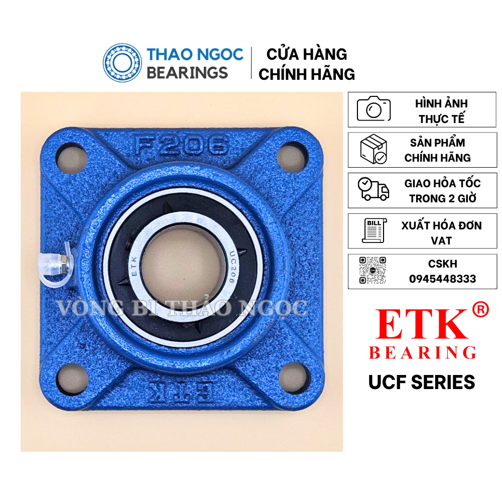 Vòng bi Thảo Ngọc gối đỡ bạc đạn UCF 203 204 205 206 207 208 209 hãng ETK hàng CHÍNH HÃNG ...