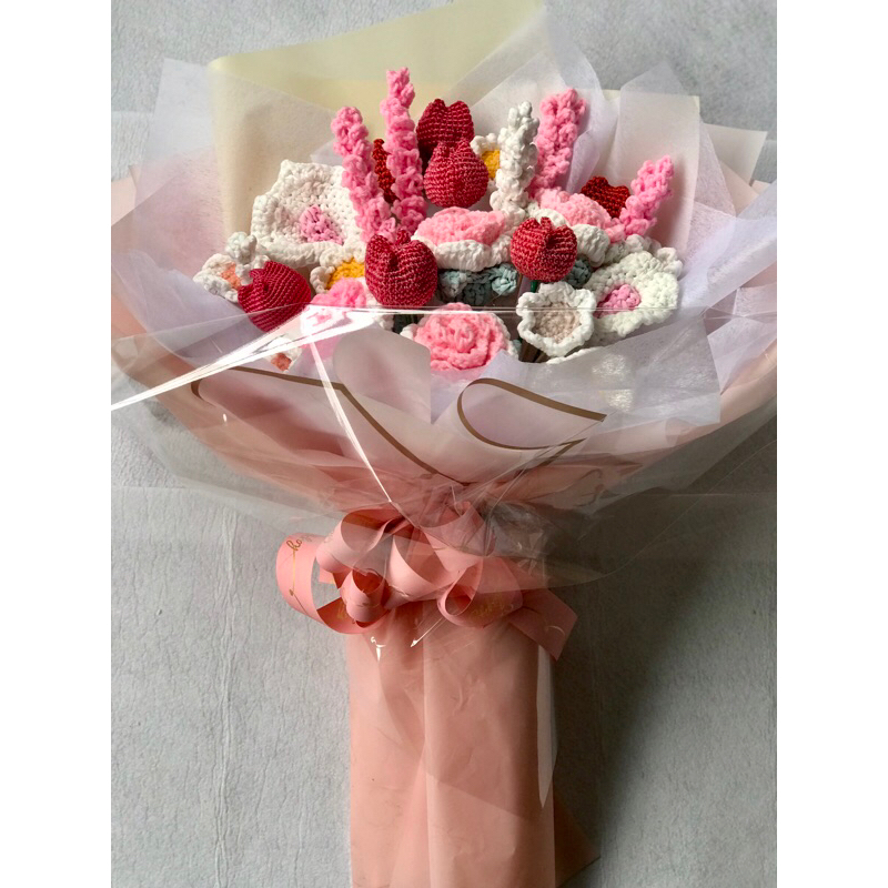 Bó Hoa Tulip len handmade | Shopee Việt Nam