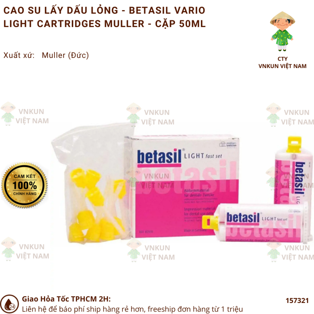 Cao su lấy dấu lỏng - Betasil Vario Light Cartridges Muller - Cặp 50ml ...