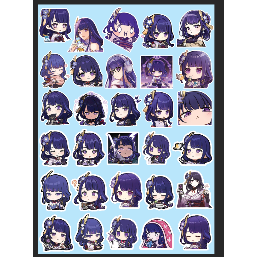 [Genshin Impact] - Set 10/15/20/25/30 Sticker Ei-Raiden Shogun hình dán ...