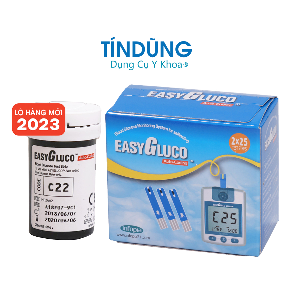 Que thử đường huyết Easy Gluco 50 que | Shopee Việt Nam