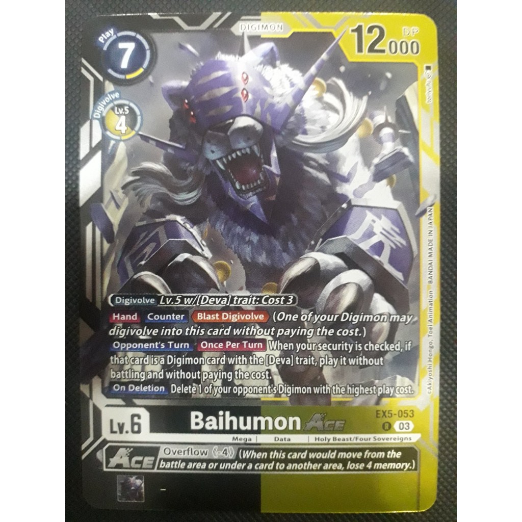 Thẻ bài Digimon EX5-053 - Baihumon Ace - Digimon - Rare | Shopee Việt Nam