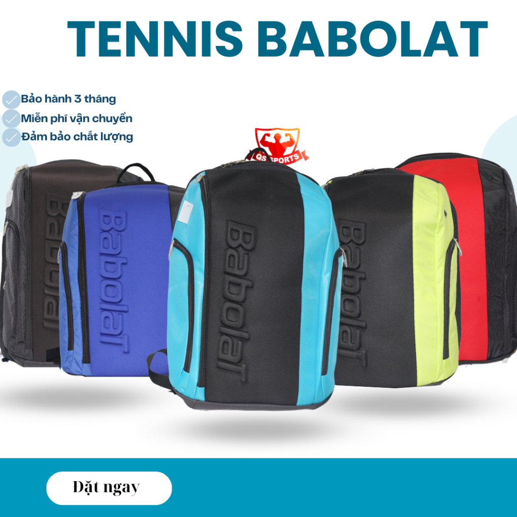 Balo tennis thể thao đựng vợt tennis chống nước BABOLAT B615 chữ in nổi ...